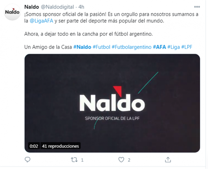 Naldo se unió a la AFA y es nuevo sponsor de la Liga Profesional de ...