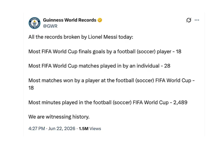 El Récord Guinness homologó cuatro marcas de Lionel Messi en el Mundial ...